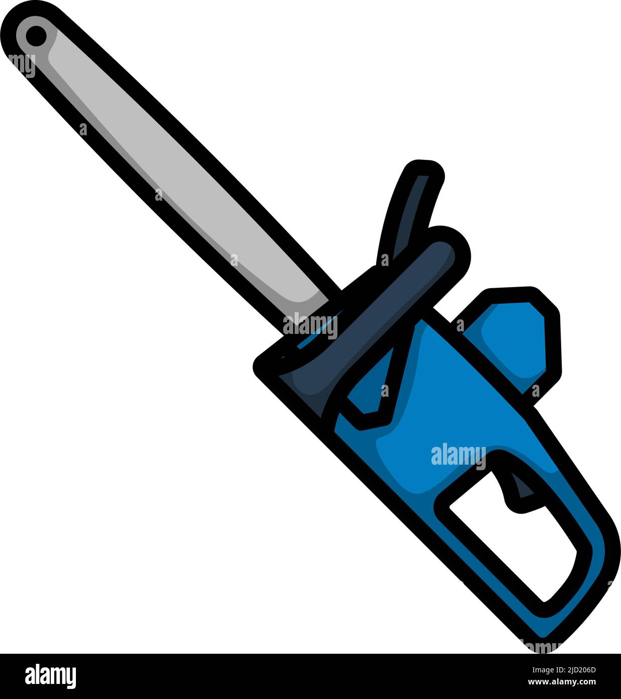 Chain Saw Icon. Editable Bold Outline With Color Fill Design. Vector ...