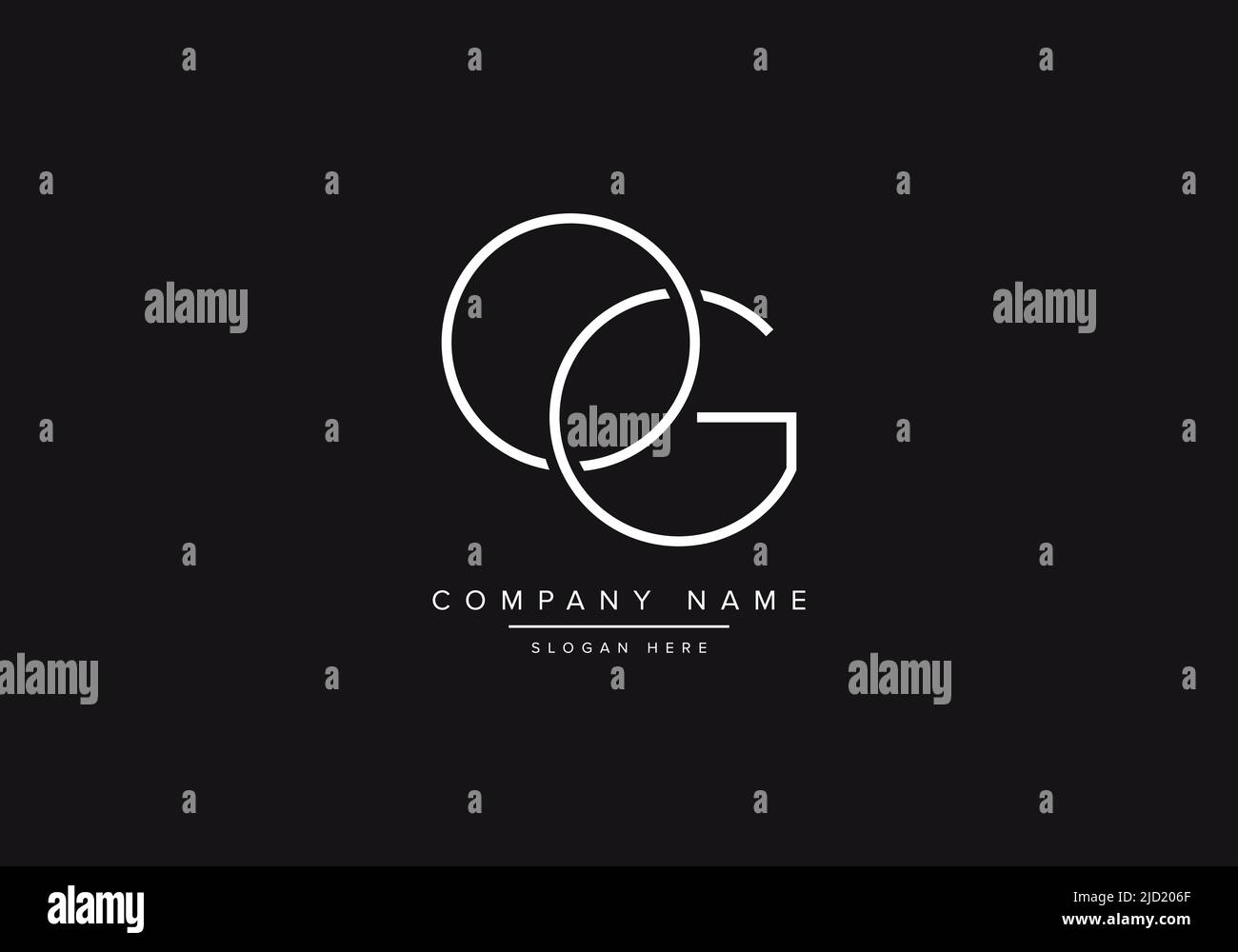 OG, abstract monogram vector logo design, initial logo, line art, logo ...