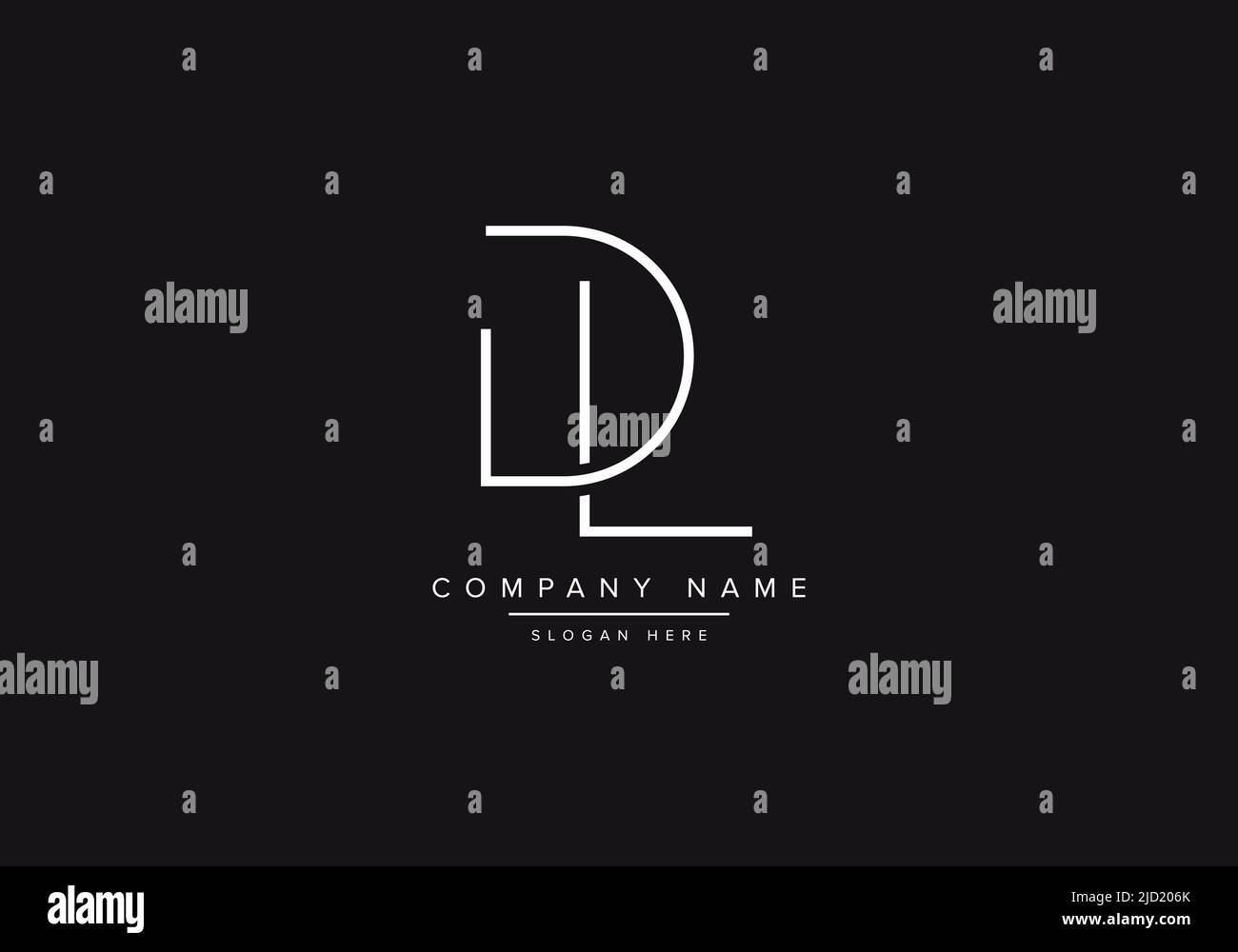 DL, abstract monogram vector logo design, initial logo, line art, logo ...