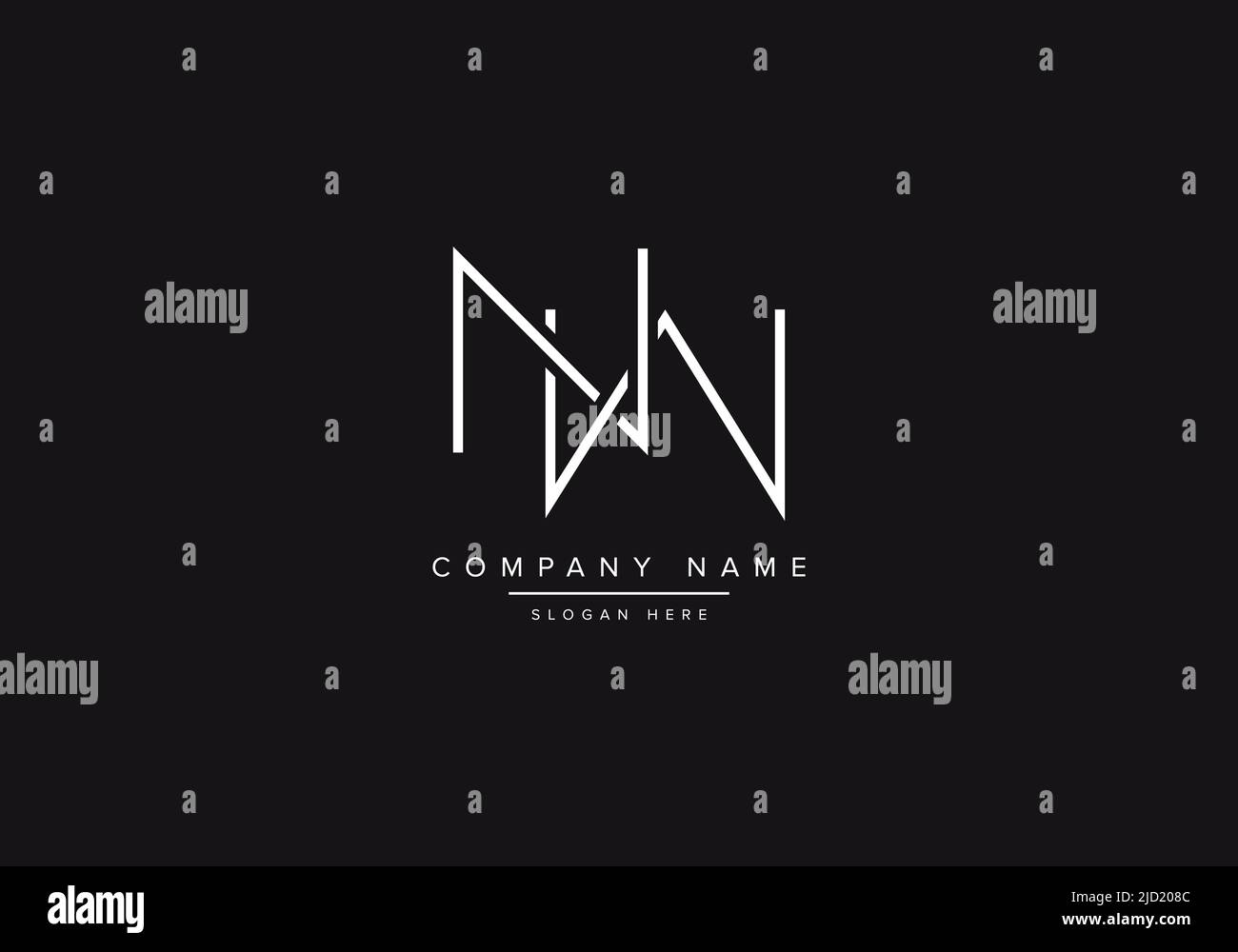 NW, abstract monogram vector logo design, initial logo, line art, logo ...