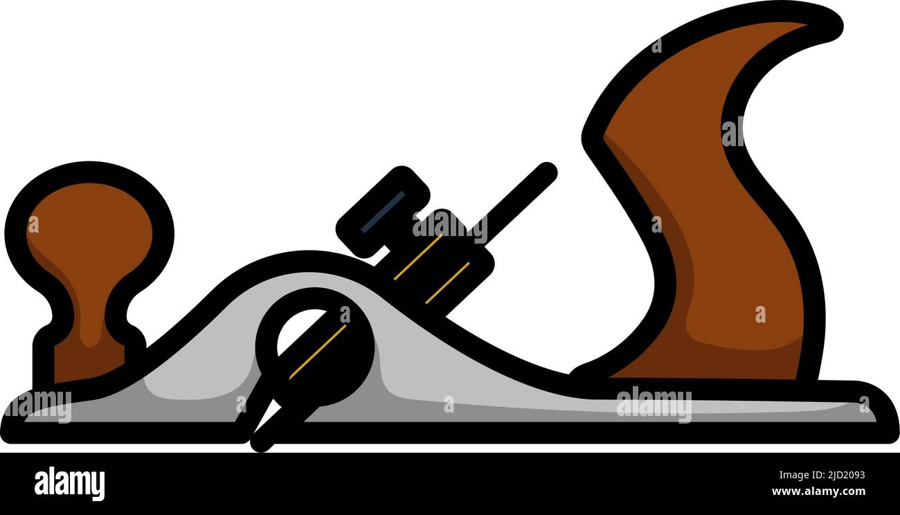 Jack-plane Tool Icon. Editable Bold Outline With Color Fill Design ...