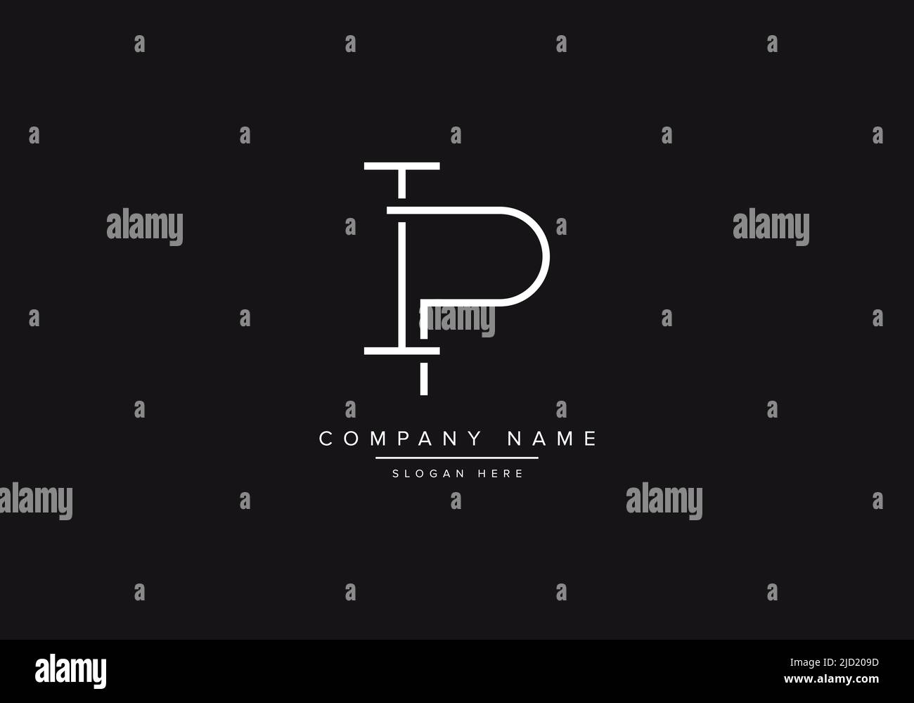 IP, abstract monogram vector logo design, initial logo, line art, logo ...