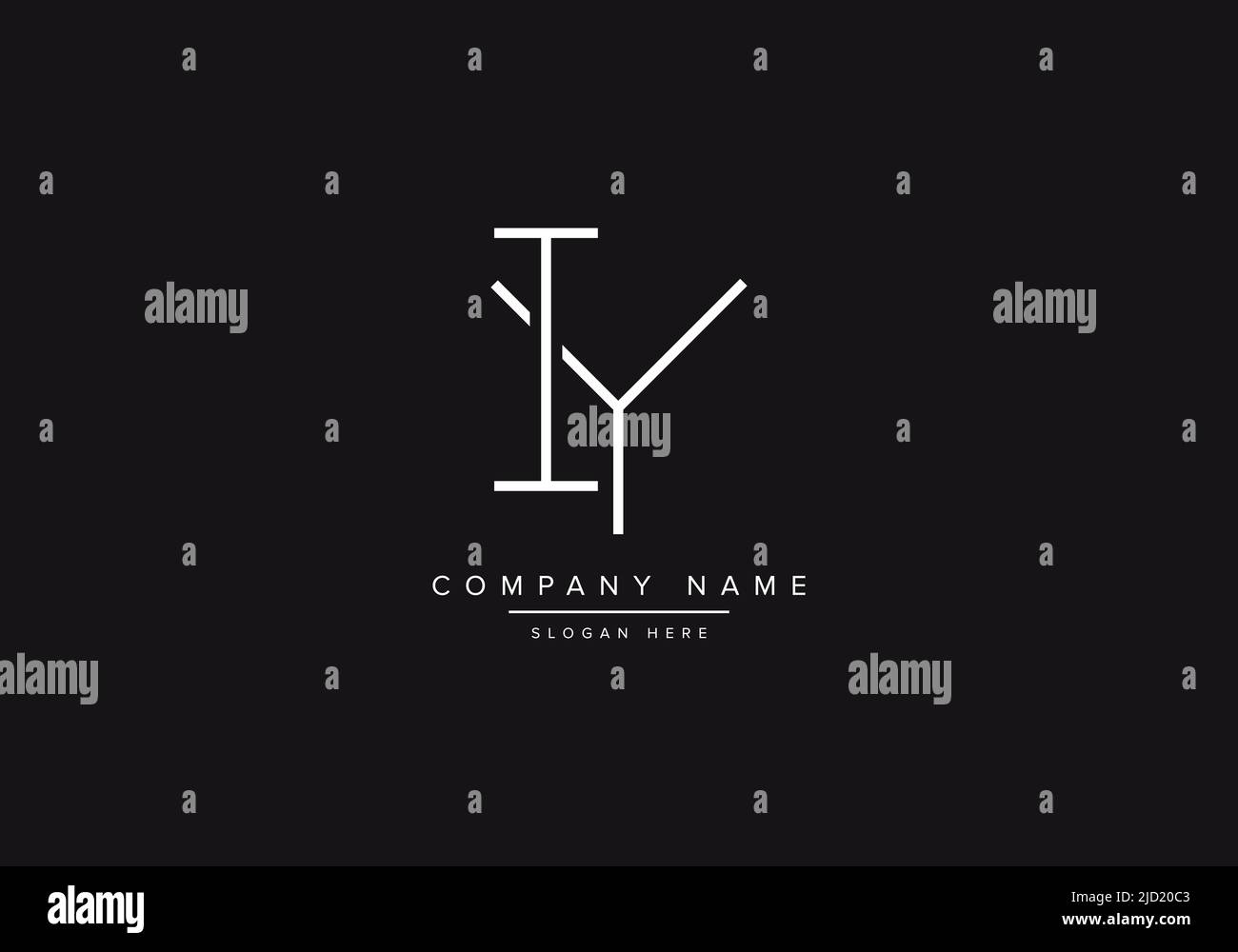 IY, abstract monogram vector logo design, initial logo, line art, logo ...