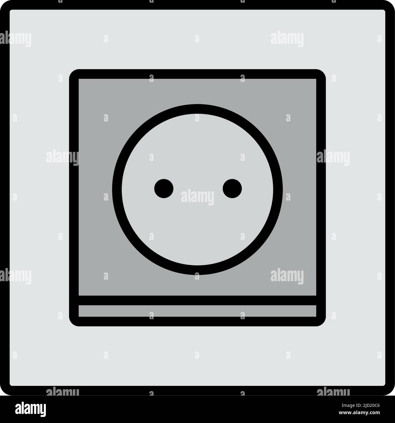 Europe Electrical Socket Icon. Editable Bold Outline With Color Fill ...