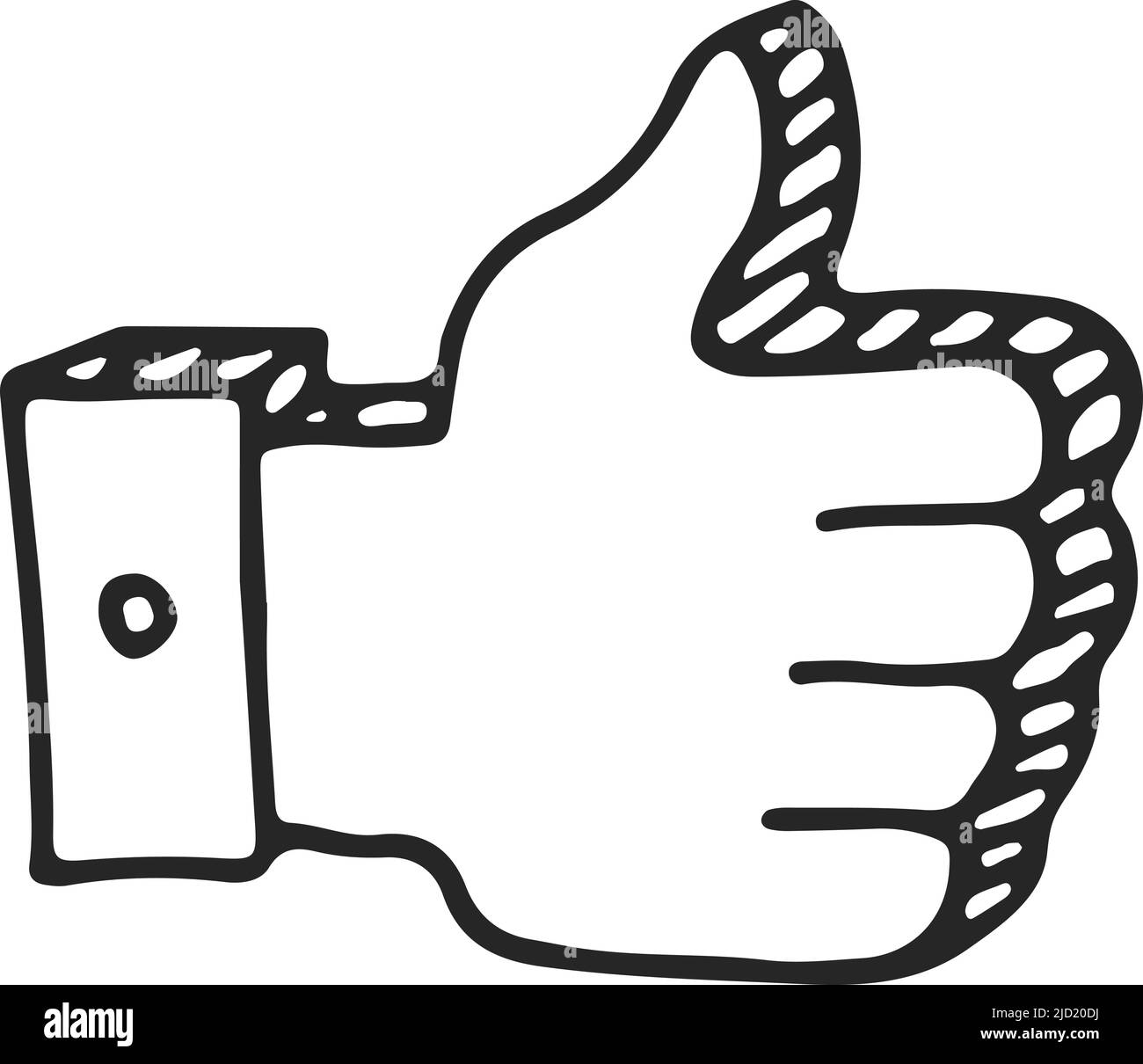 Thumb up doodle drawing Black and White Stock Photos & Images - Alamy