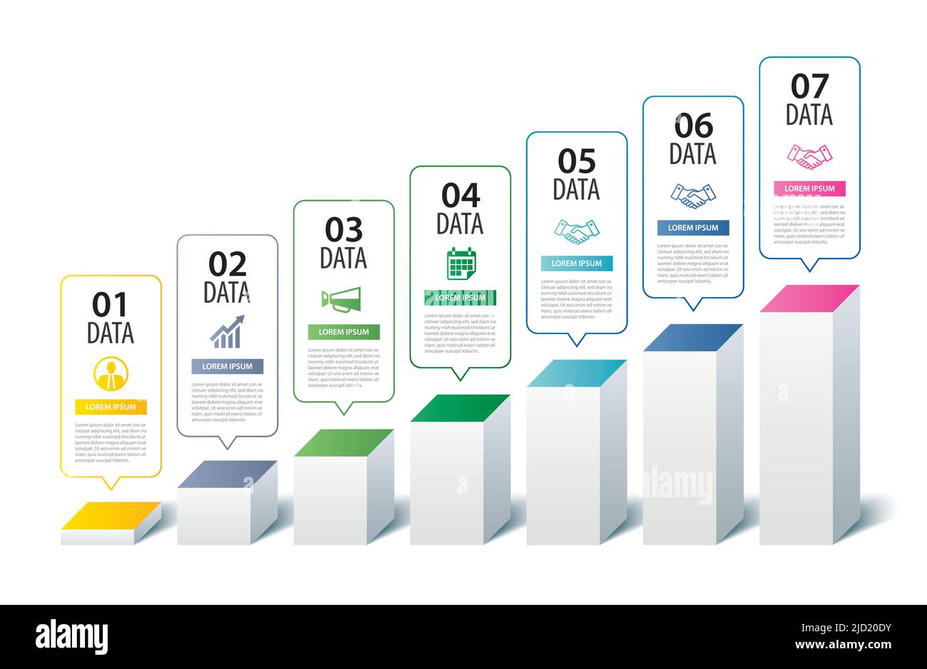 7 data infographics square index template. Vector illustration abstract ...