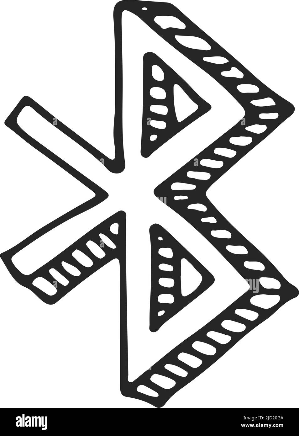 Bluetooth icon. Hand drawn wireless tech symbol Stock Vector Image ...