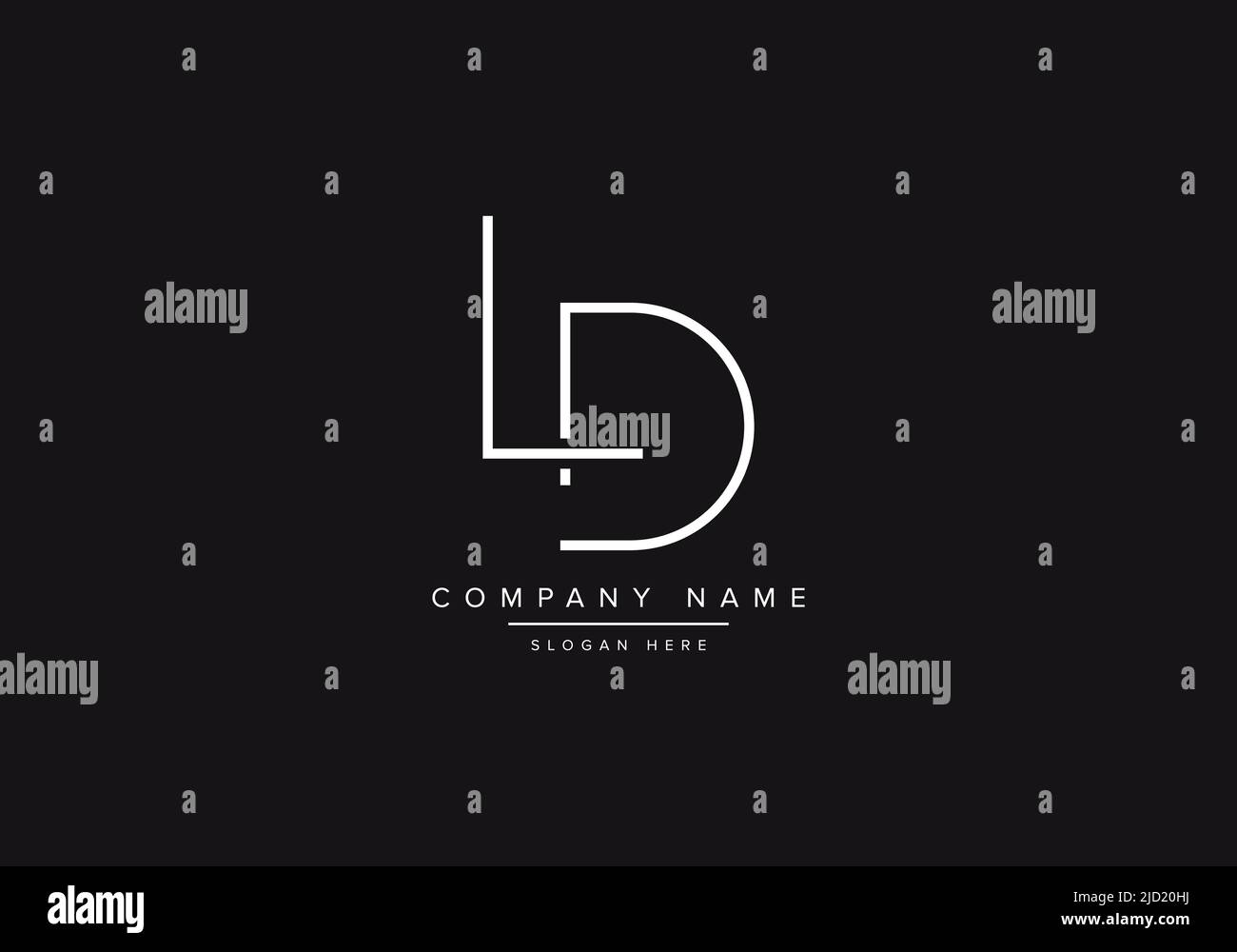 LD, abstract monogram vector logo design, initial logo, line art, logo ...