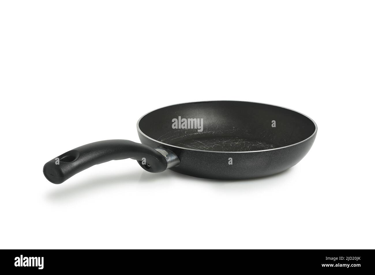 empty and used frying pan isolated on white Stock Photo - Alamy