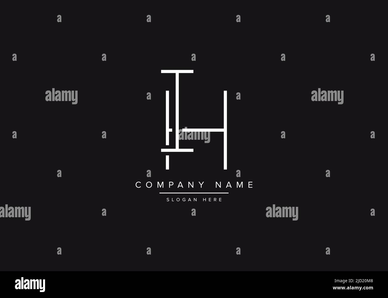 IH, abstract monogram vector logo design, initial logo, line art, logo ...
