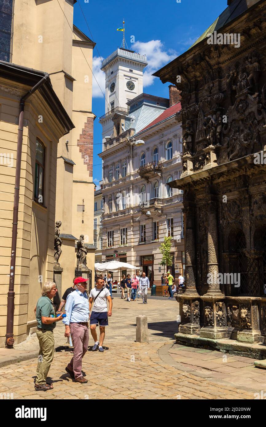 Lviv, Ukraine - 09 June 2018: The Boim Chapel, monument of religious ...