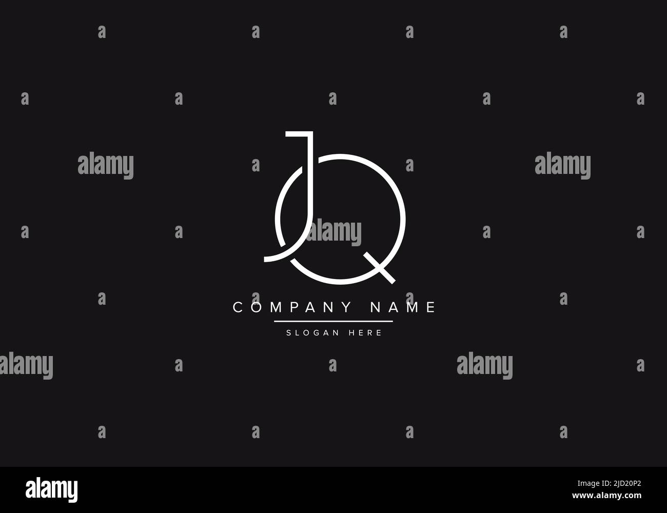 JQ, abstract monogram vector logo design, initial logo, line art, logo ...
