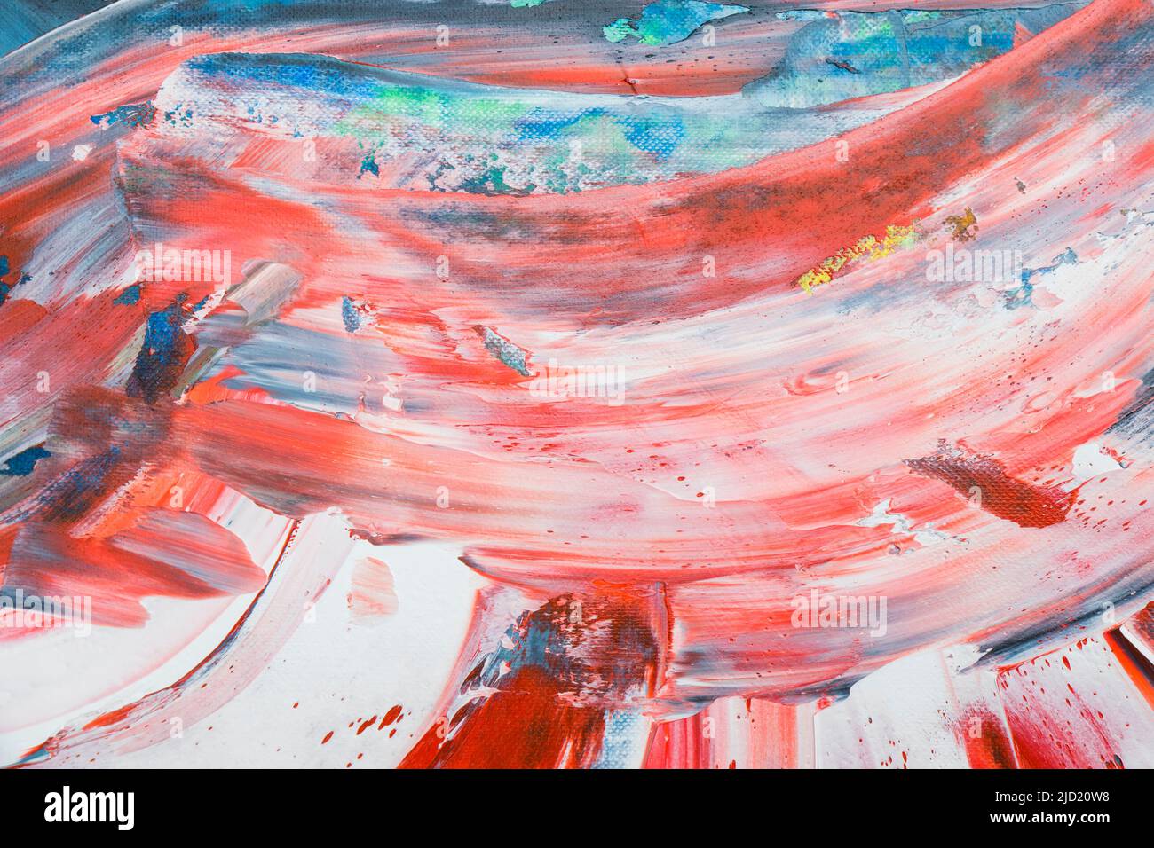 Red, blue, white and purple paint, abstract and modern drawing art ...