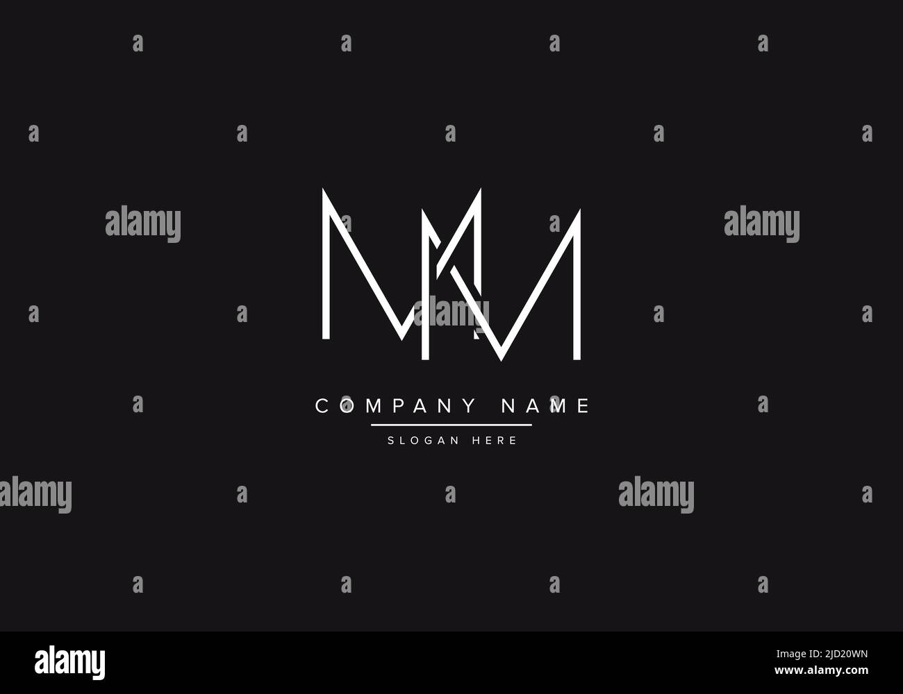 MM, abstract monogram vector logo design, initial logo, line art, logo ...