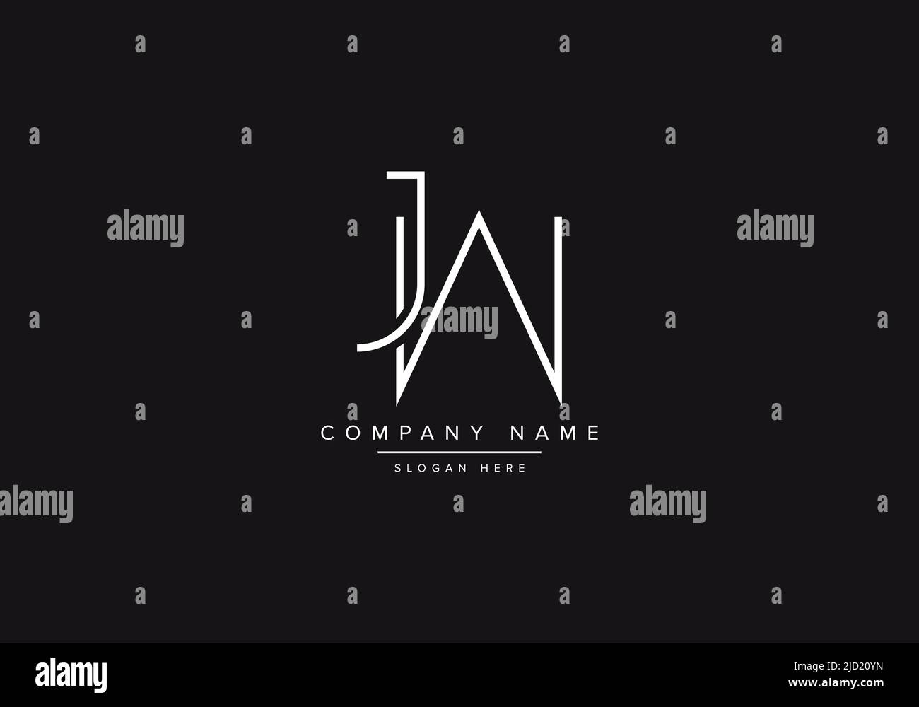 JW, abstract monogram vector logo design, initial logo, line art, logo ...
