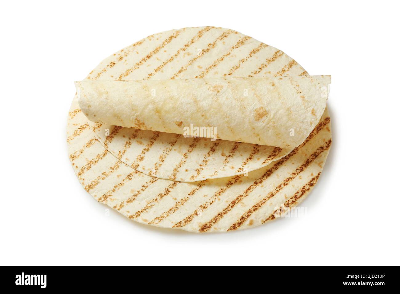 empty folded and flat tortillas isolated on white Stock Photo - Alamy