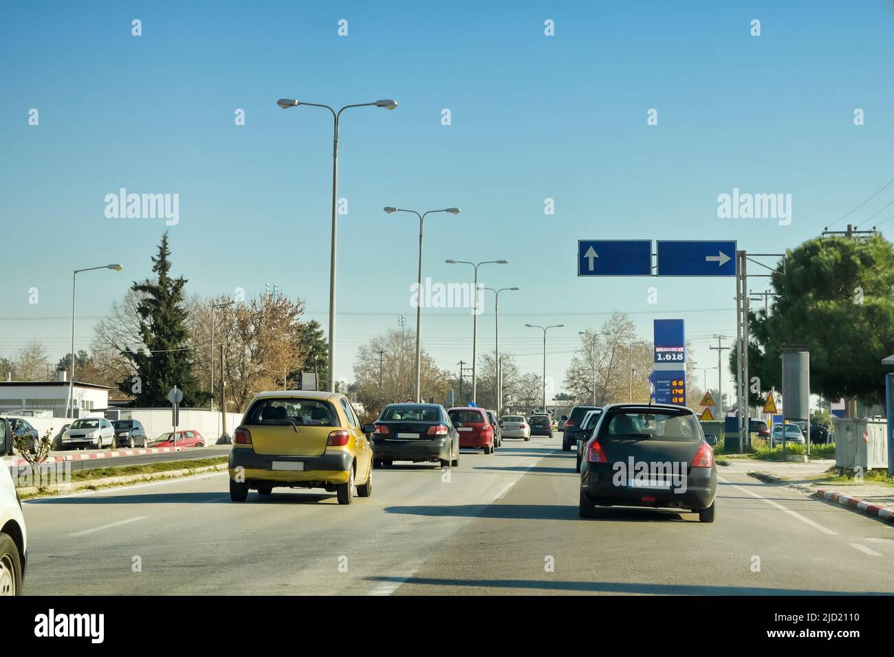 cars on busy road, urban life concept Stock Photo - Alamy