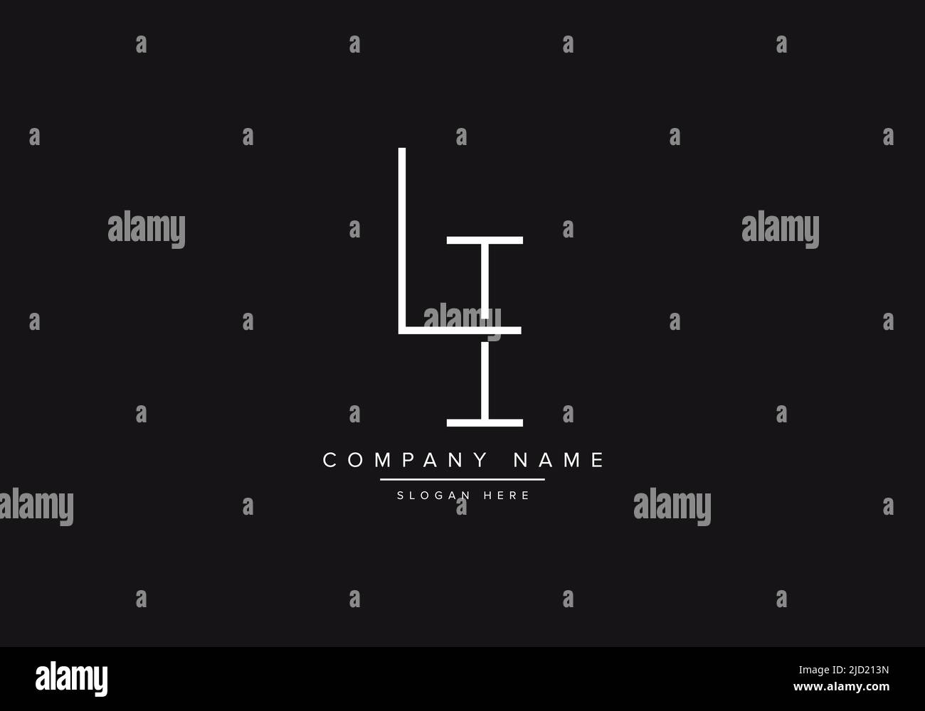 LI, abstract monogram vector logo design, initial logo, line art, logo ...