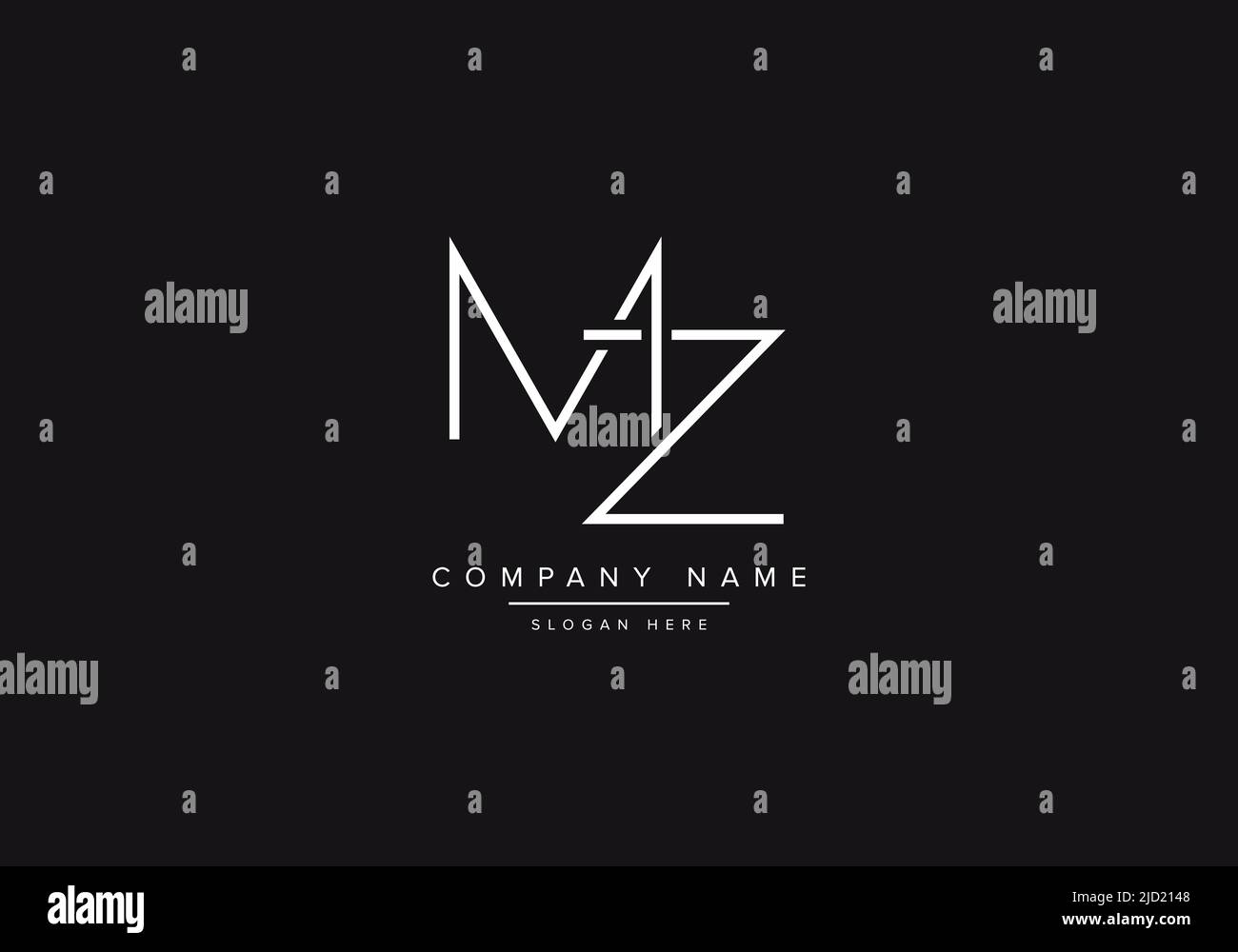 MZ abstract monogram vector logo design, initial logo, line art, logo ...