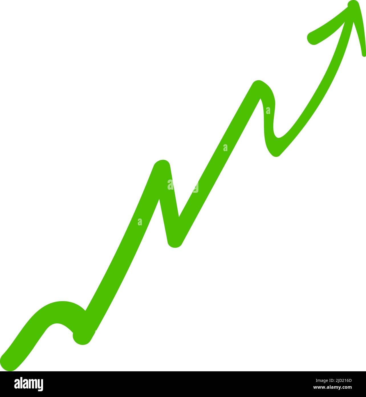 Growth line chart arrow. Doodle positive trend Stock Vector Image & Art ...