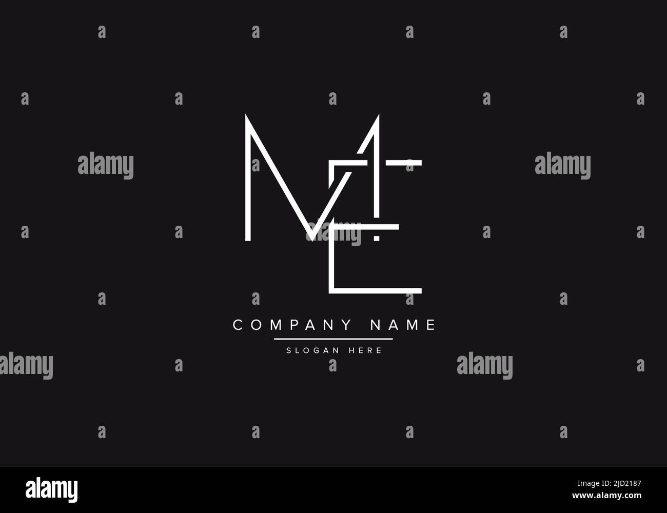 ME, abstract monogram vector logo design, initial logo, line art, logo ...