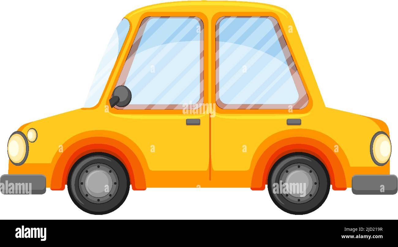 Isolated yellow car in cartoon style illustration Stock Vector Image ...