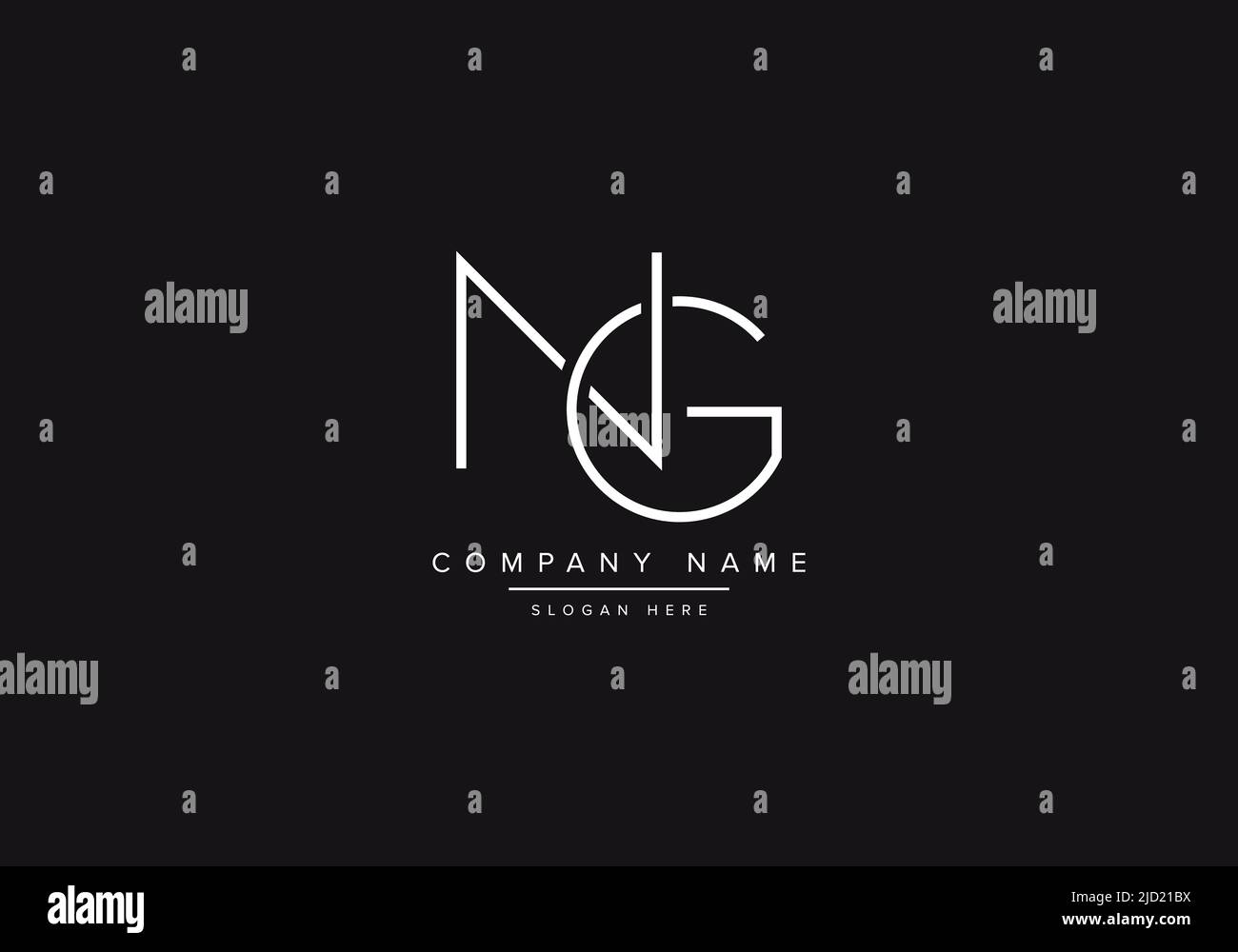 NG, abstract monogram vector logo design, initial logo, line art, logo ...