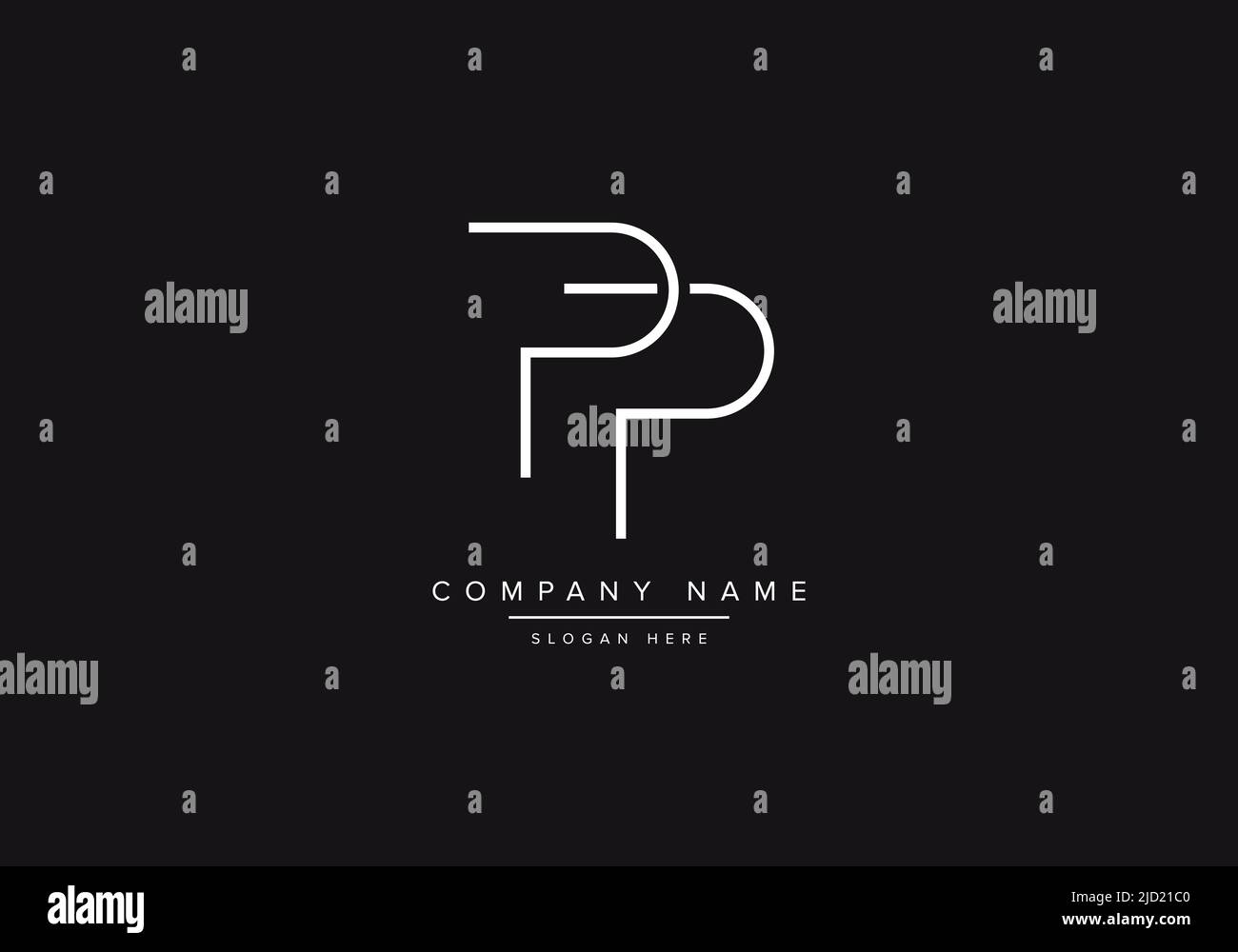 PP, abstract monogram vector logo design, initial logo, line art, logo ...