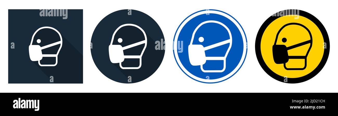 Symbol wear masks Sign on black background,vector illustration Stock ...