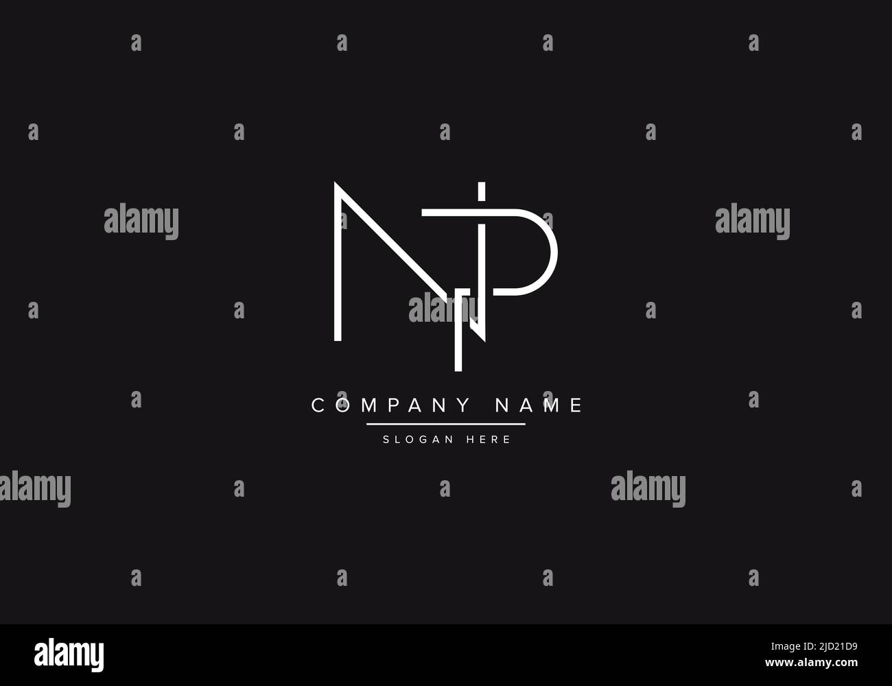 NP, abstract monogram vector logo design, initial logo, line art, logo ...
