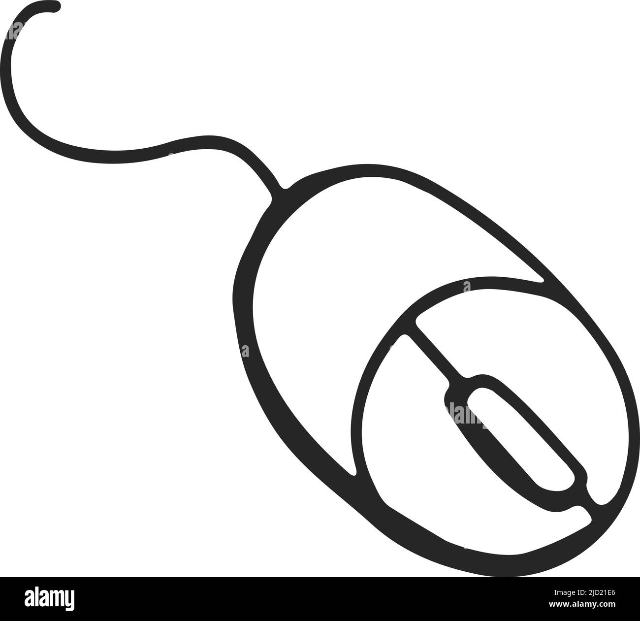 Computer mouse icon. Control device black doodle Stock Vector Image ...