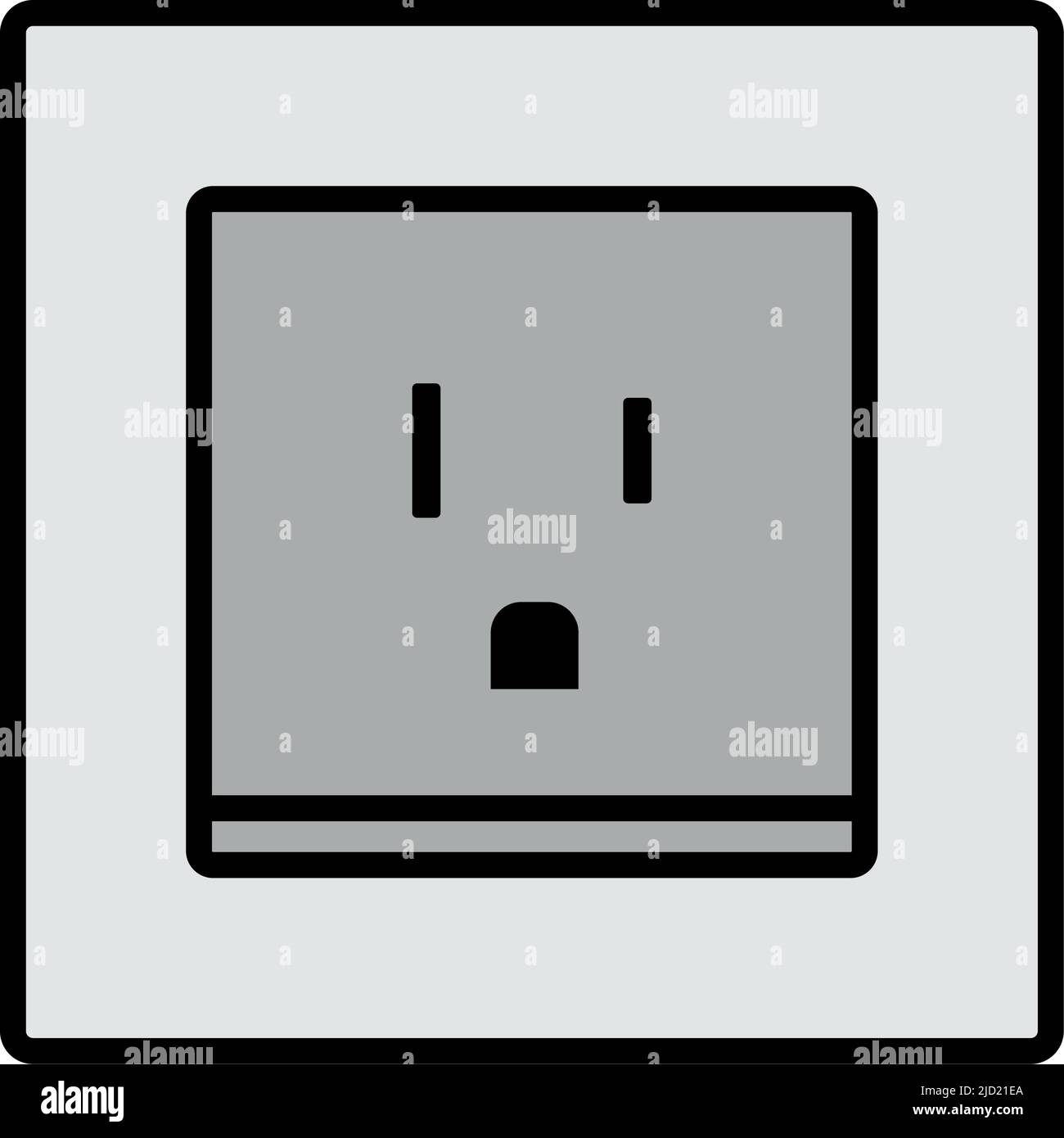 USA Electrical Socket Icon. Editable Bold Outline With Color Fill ...