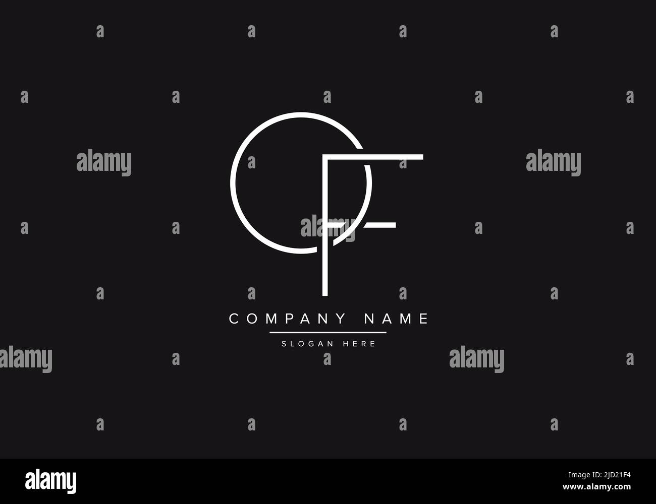 OF, abstract monogram vector logo design, initial logo, line art, logo ...