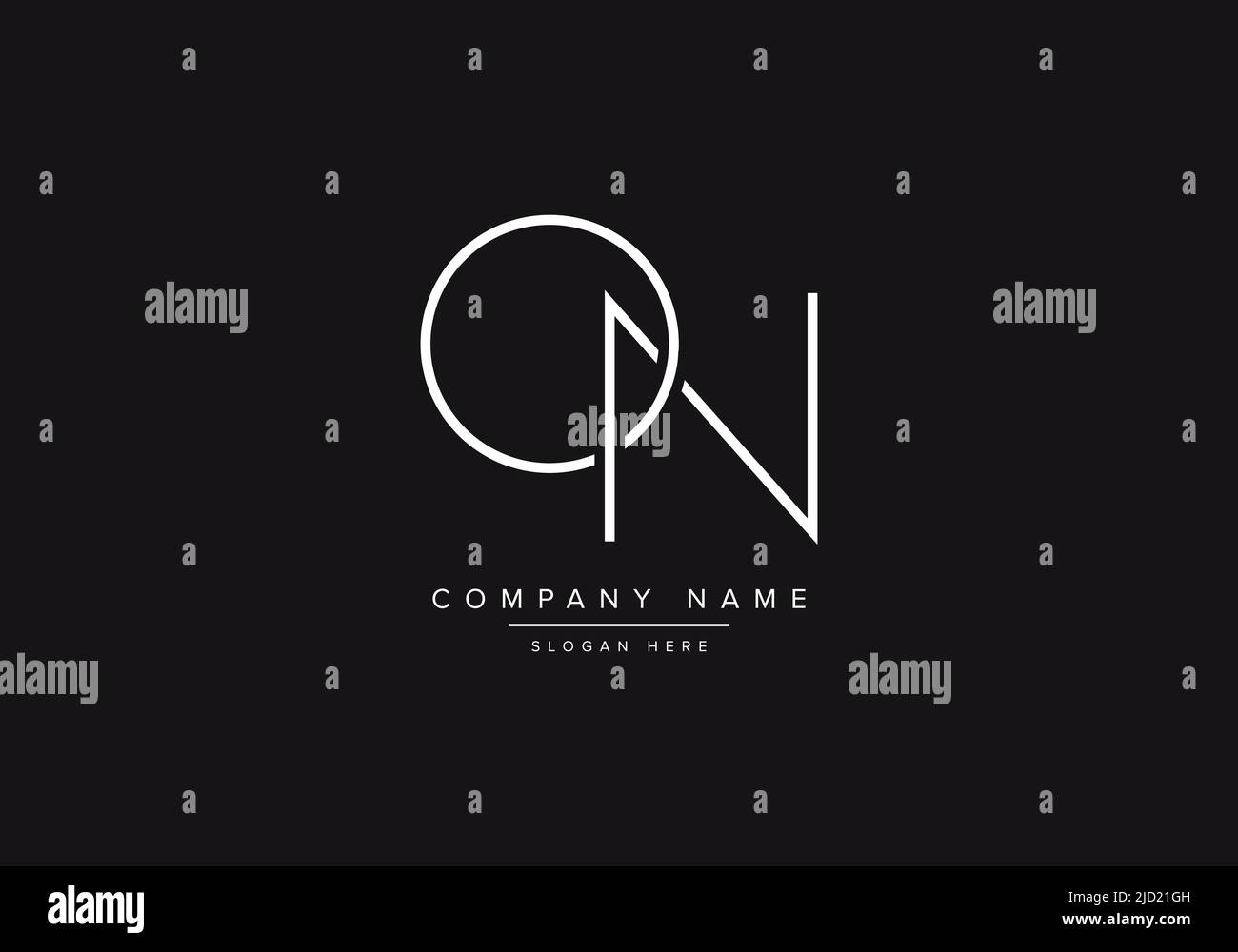 ON, abstract monogram vector logo design, initial logo, line art, logo ...