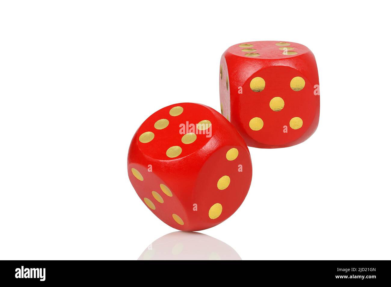 red wooden dice isolated on white Stock Photo - Alamy