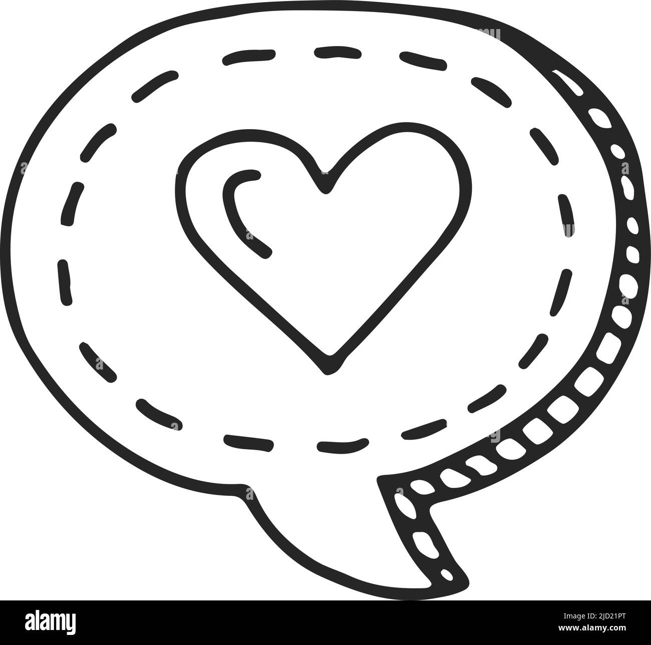Heart chat reaction sticker doodle black icon Stock Vector Image & Art ...