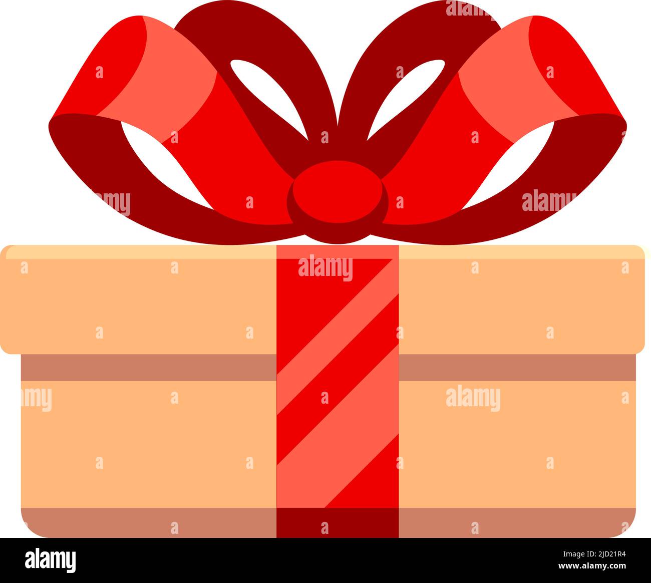 Cartoon present icon. Gift box with red ribbon Stock Vector Image & Art ...