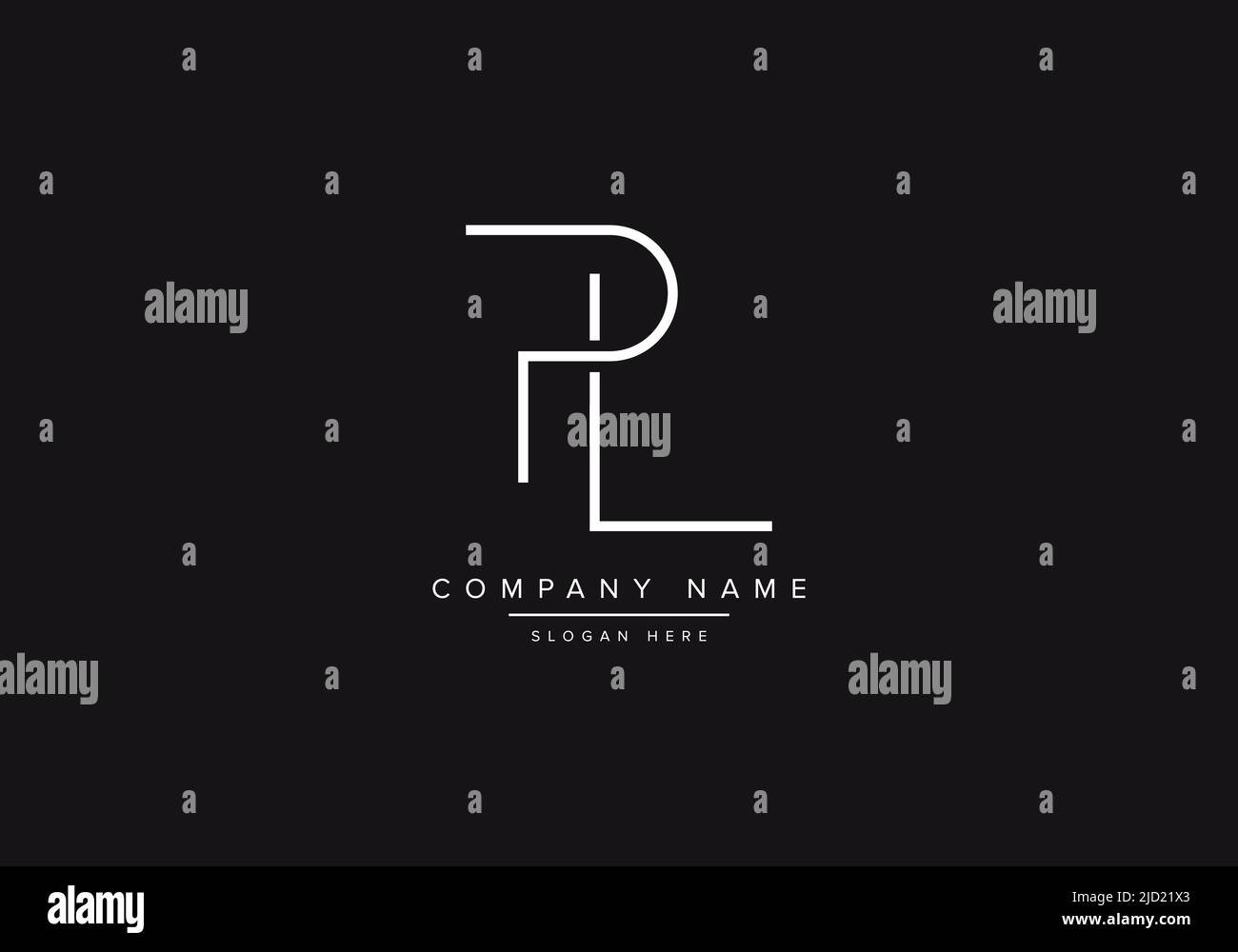 PL, abstract monogram vector logo design, initial logo, line art, logo ...