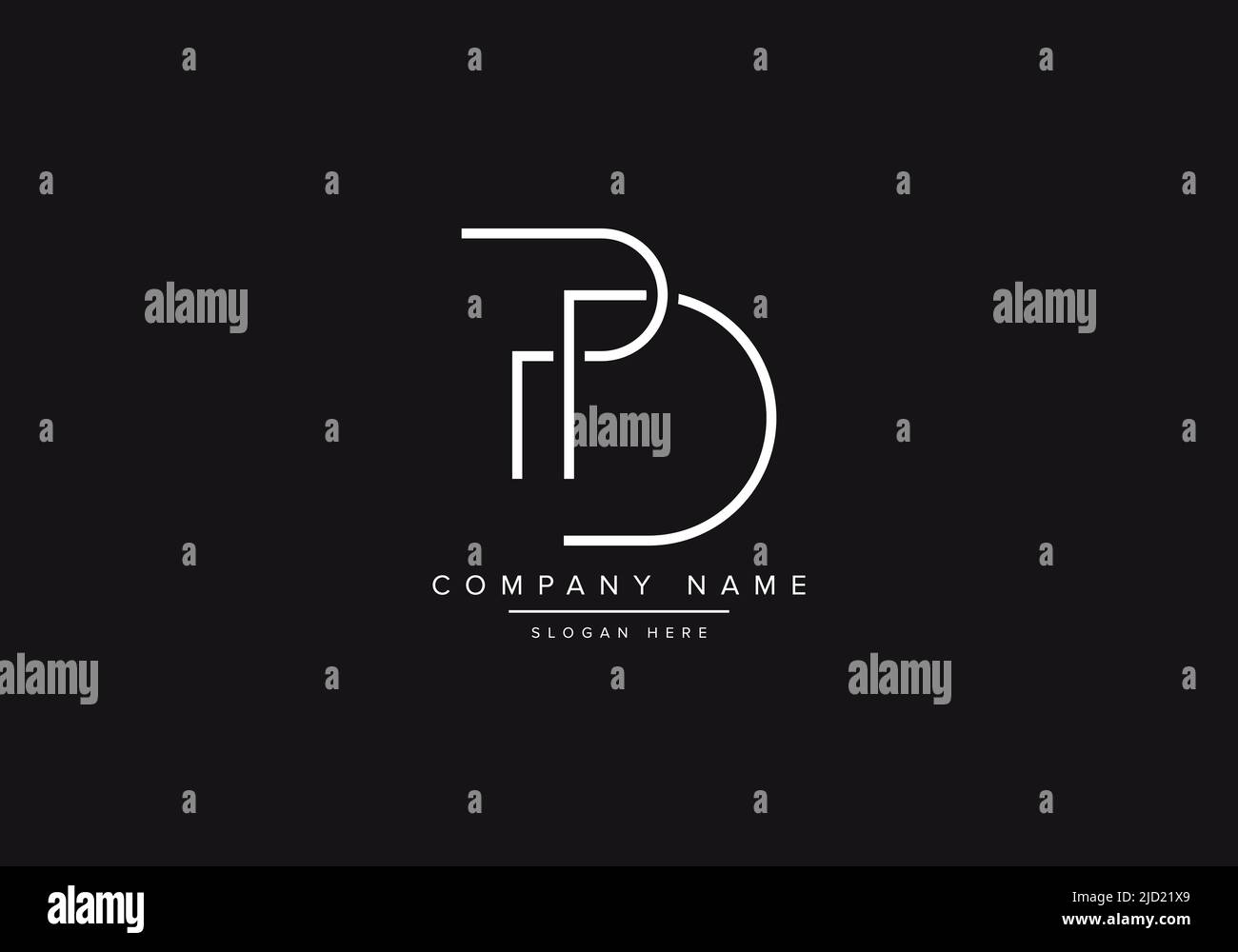 PD, abstract monogram vector logo design, initial logo, line art, logo ...