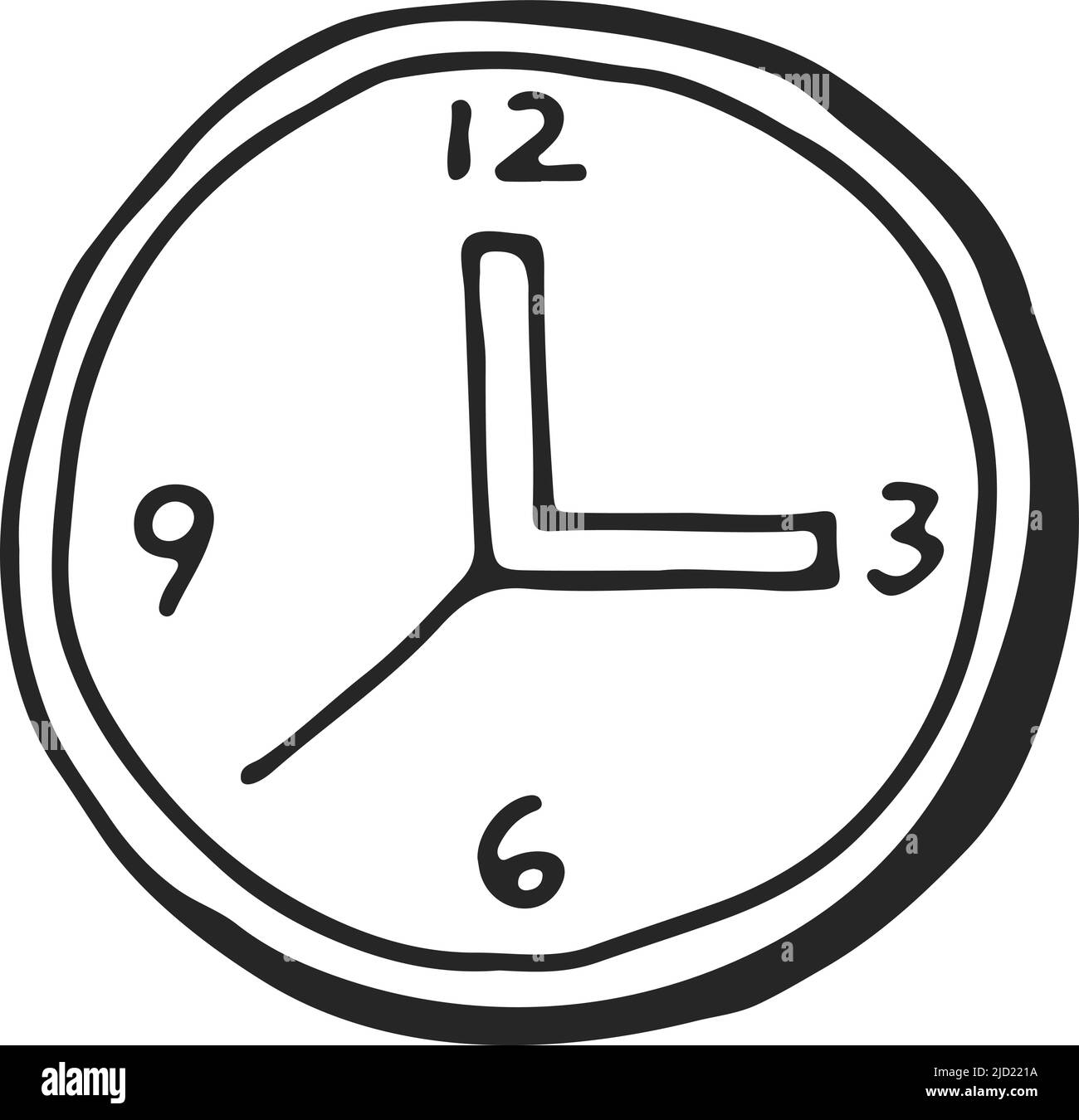 Clock face doodle. Time black line icon Stock Vector Image & Art - Alamy