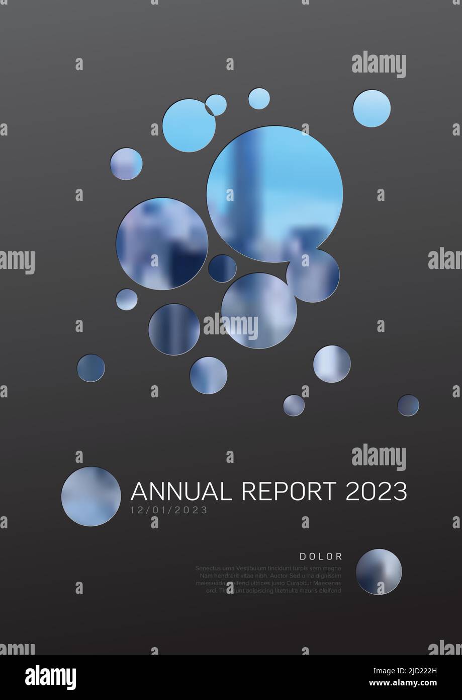 Vector abstract annual report cover template with sample text and ...