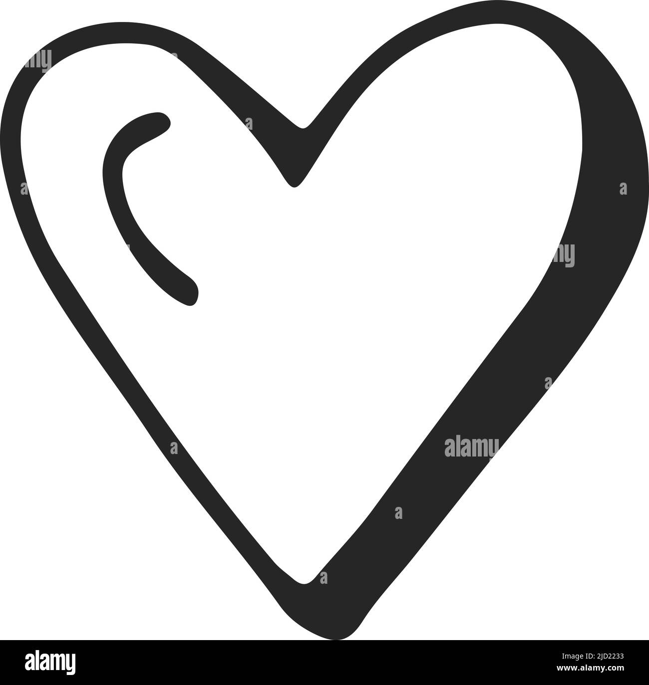Heart doodle icon. Love symbol. Romantic sign Stock Vector Image & Art ...