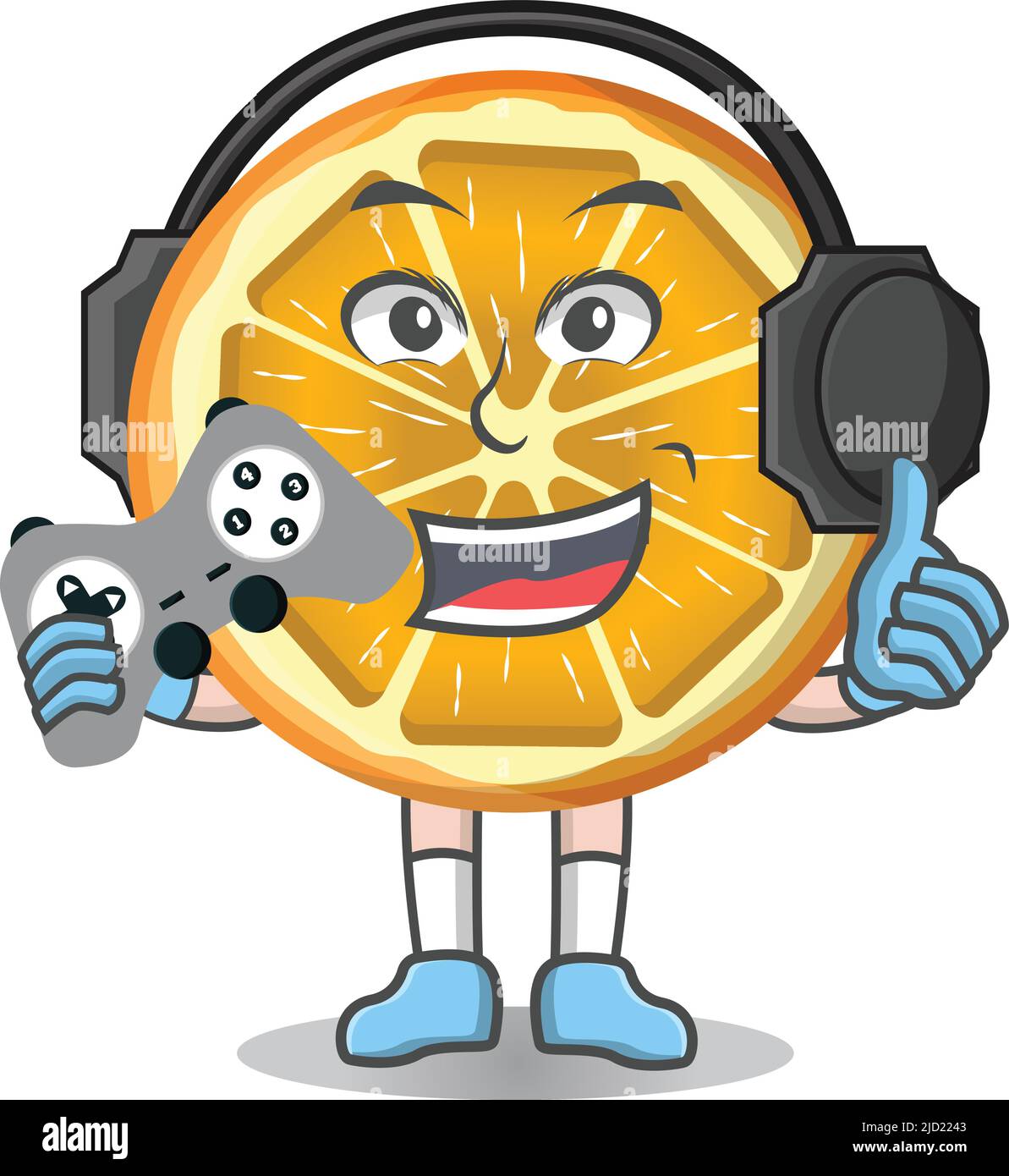 Orange Gamer Cartoon Vector Icon Illustration. Orange Character Stock ...