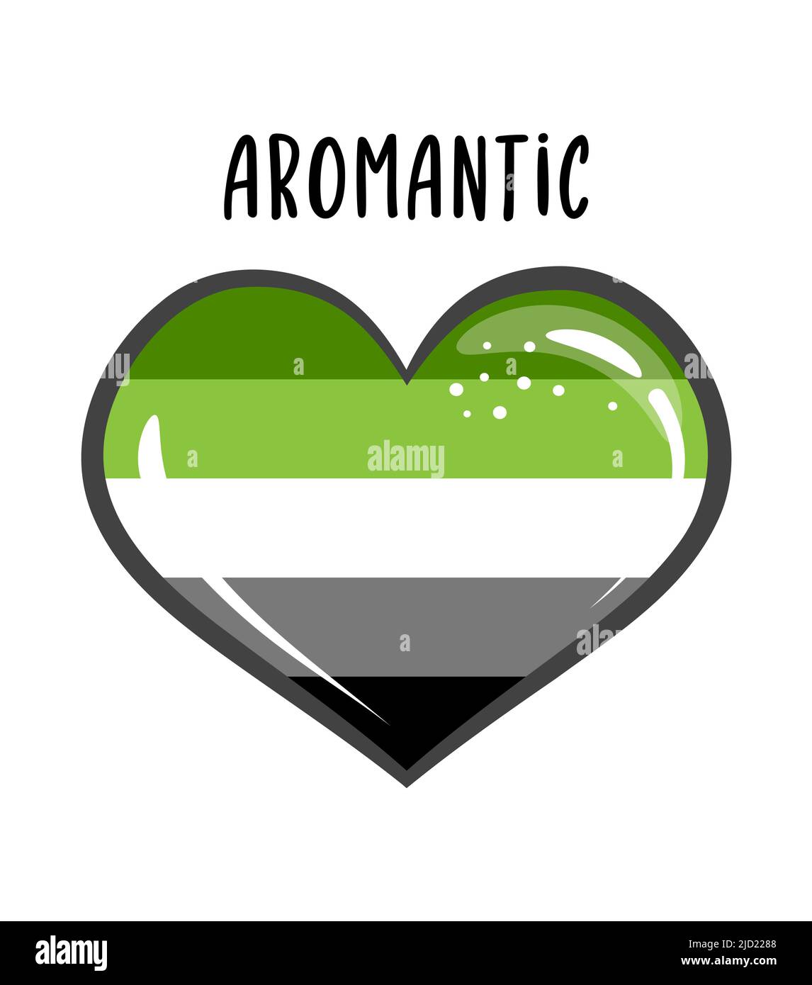 Aromantic heart symbol - Rainbow heart sticker Pride Banner. LGBT Flag colors. Happy Pride Month ...