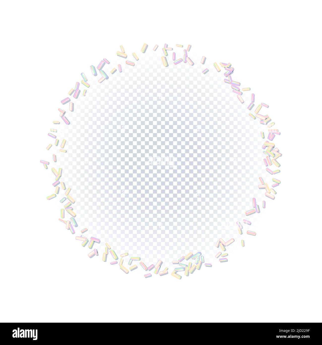 Sprinkle with bright grains of dessert. Round pattern with realistic ...