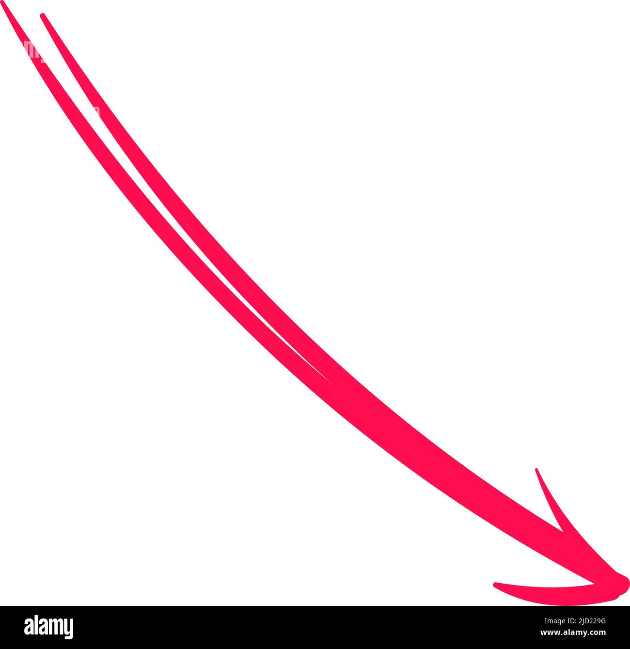 Red decline arrow. Loss symbol. Doodle sign Stock Vector Image & Art ...