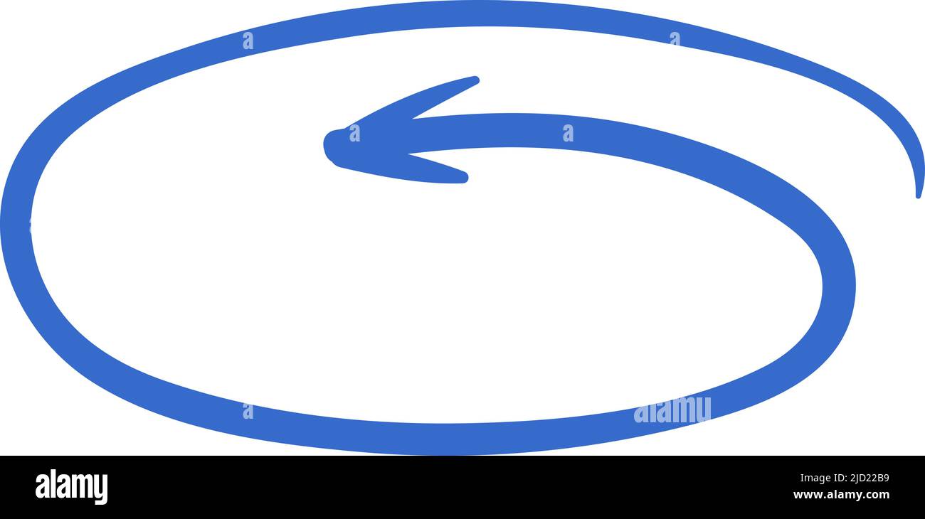 Circular blue arrow. Cycle doodle. Repeat symbol Stock Vector Image ...