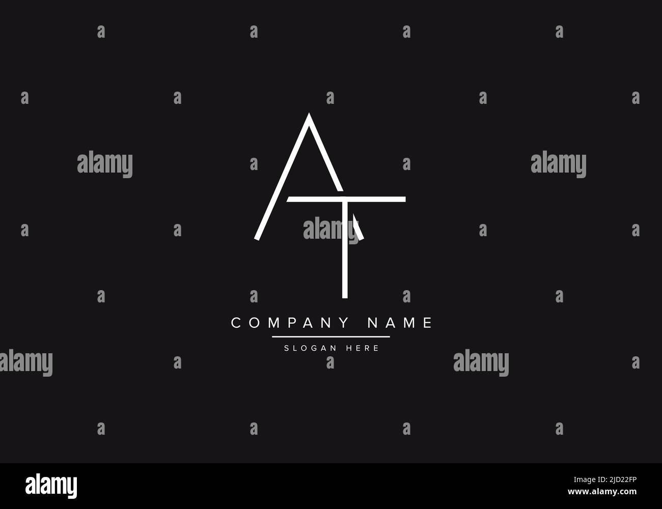 AT, abstract monogram vector logo design, initial logo, line art, logo ...