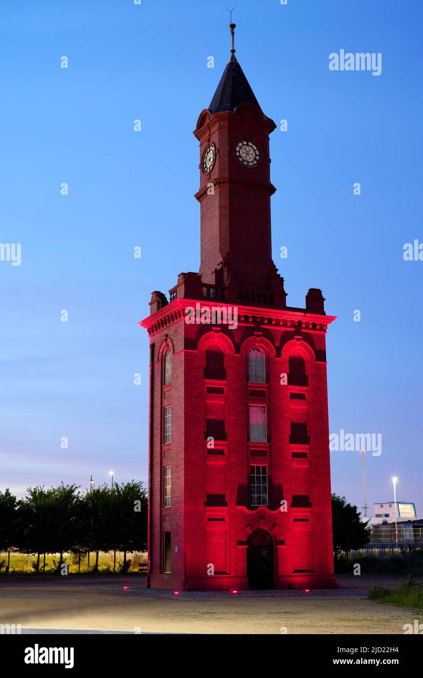 Middlesbrough docks clock tower Stock Photo - Alamy