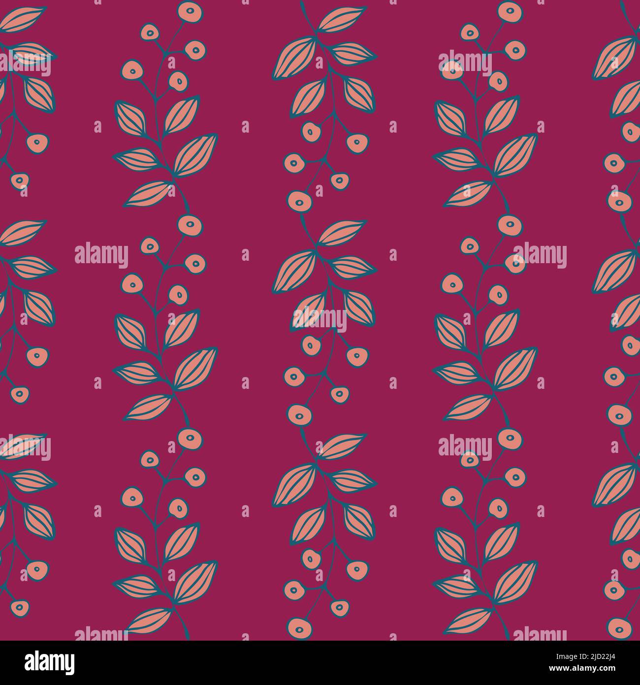 Seamless vector pattern with abstract flowers on purple background ...